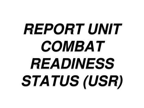 PPT Combat Readiness Status Report Enhancing Unit Preparedness