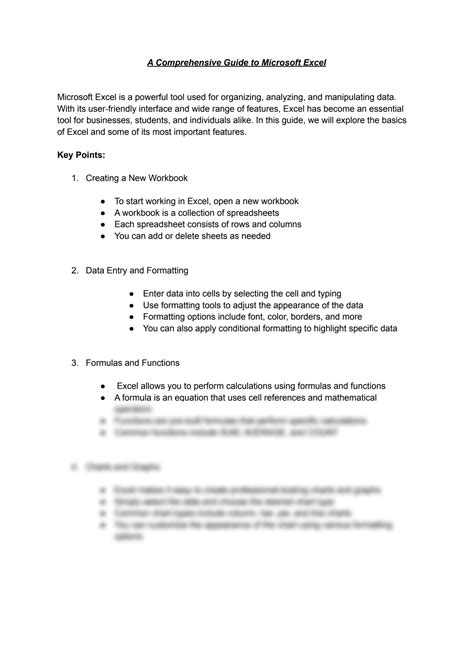 SOLUTION A Comprehensive Guide To Microsoft Excel Studypool