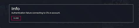 Authentication Failure Connecting To Cfx Re Account With Working Internet Connection FiveM
