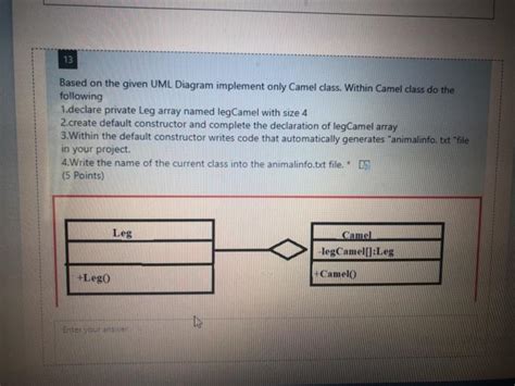 Solved 13 Based On The Given Uml Diagram Implement Only