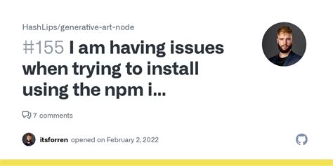 i am having issues when trying to install using the npm i command