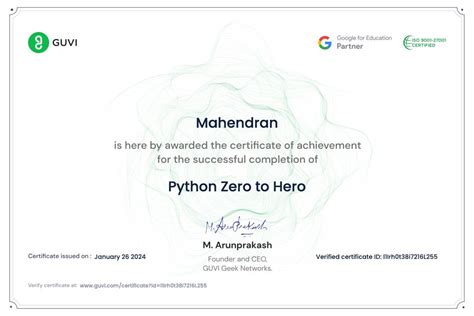 Python Zerotohero Guvi Mahendran Murugan