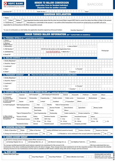 Hdfc Bank Customer Request Form For Opening Conversion To A Collection
