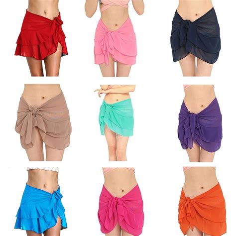 Buy Women Skirts Chiffon Beach Cover Up Sarong Multi