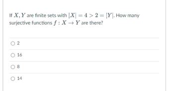 Answered If X Y Are Finite Sets With X Y How Many Surjective Functions F X Y Are