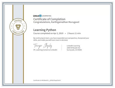 Certificate Of Completion Learning Python Pdf
