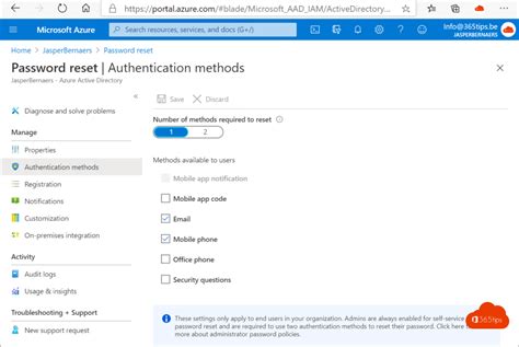 Hoe Azure Active Directory Self Service Password Reset Sspr Inschakelen