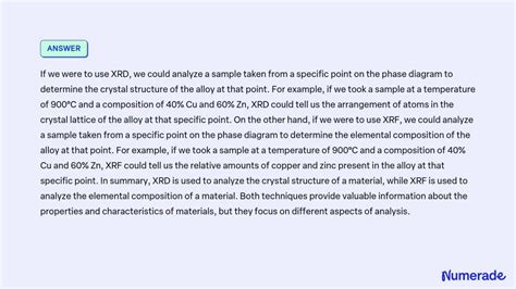 solved what is the difference between x ray diffraction technique xrd