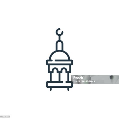 미나레 벡터 아이콘 미나레 편집 가능한 스트로크 웹 및 모바일 앱 로고 인쇄 매체에 사용하기 위한 미니어젠 리니어 심볼 얇은 선 그림 벡터 격리 된 윤곽선 도면입니다 0명에