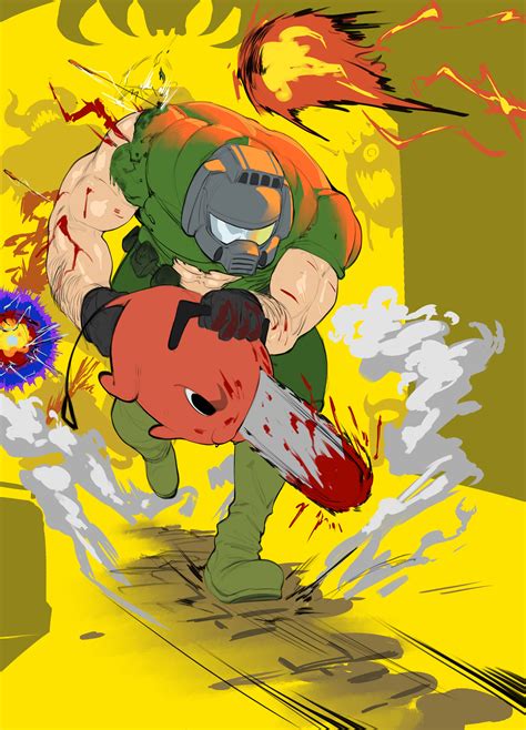 Dankwoll Doomguy Pochita Chainsaw Man Chainsaw Man Doom Series