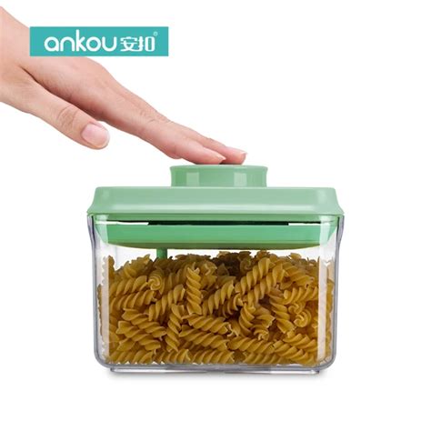 공장 맞춤형 플라스틱 항아리 쉬운 오픈 주방 저장 주최자 하이 퀄리티 밀폐 플라스틱 식품 저장 용기 세트 Buy 밀폐 푸시 버튼 식품 용기 뚜껑밀폐 식 저장 컨테이너