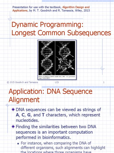 dynamic programming longest common subsequences pdf sequence alignment algorithms and