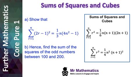 Sums And Series For Square And Cube Summations Mr
