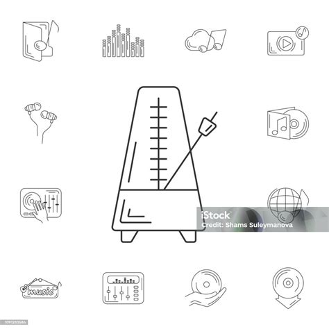메트로놈 아이콘입니다 간단한 요소 그림입니다 음악 컬렉션 집합에서 메트로놈 기호 디자인입니다 웹 및 모바일 사용할 수 있습니다 메트로놈에 대한 스톡 벡터 아트 및 기타