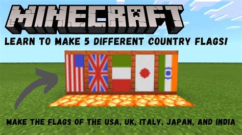 How To Make 5 Country Flags On Banners In Minecraft Easy Tutorial Youtube