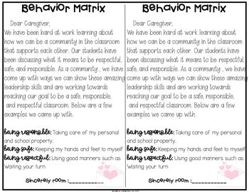 PBIS Matrix By Asmahan Mashrah Teaching TPT