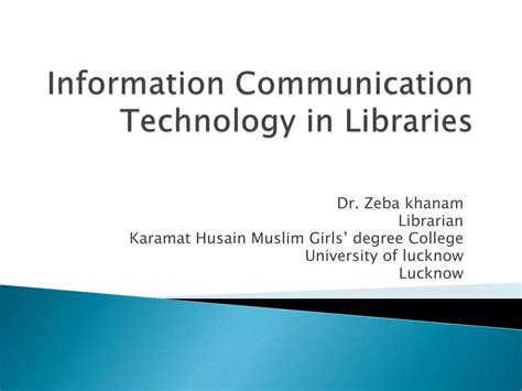 Ict In Library Pptx
