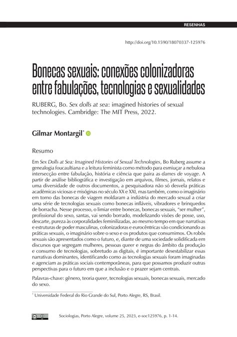 Pdf Bonecas Sexuais Conex Es Colonizadoras Entre Fabula Es Tecnologias E Sexualidades
