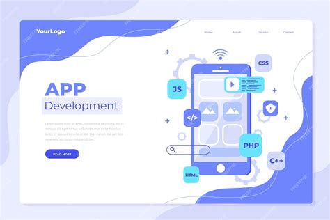 Premium Vector App Development Landing Page Template