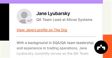 Jane Lyubarsky Qa Team Lead At Allvue Systems The Org