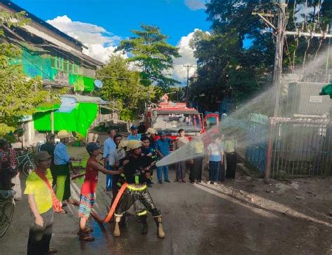 ငါးသိုင်းချောင်း မြို့မစျေးတွင် မီးဘေးအန္တရာယ်ကြုံတွေ့လာပါက တုံ့ပြန