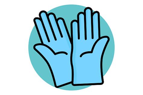 장갑 아이콘입니다 색상이 지정된 윤곽선 아이콘 스타일입니다 정원 가꾸기와 관련된 아이콘입니다 원예 도구 요소 벡터 일러스트 레이 션 건강한 생활방식에 대한 스톡 벡터 아트