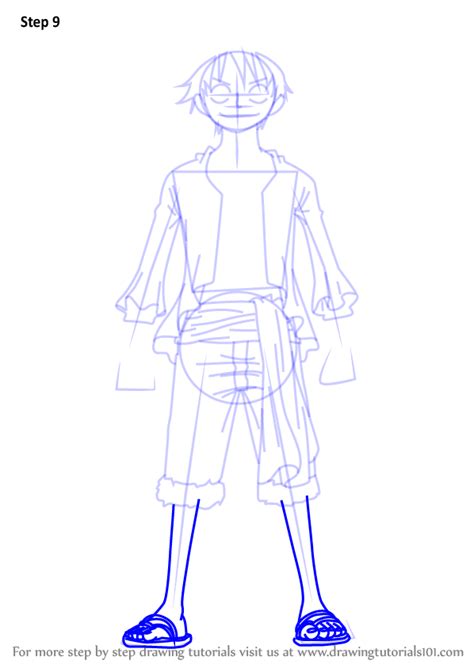 Learn How To Draw Monkey D Luffy Full Body From One Piece One Piece Step By Step Drawing