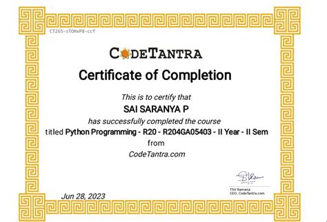 Sai Saranya Pinnu On Linkedin Codetantra Python
