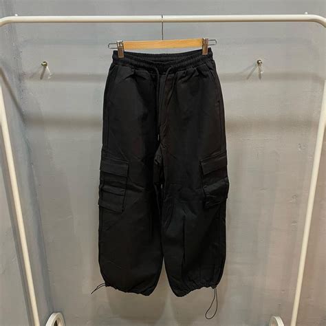 블랙 스판 카고 스트랩 조거팬츠 Ml 헬로마켓
