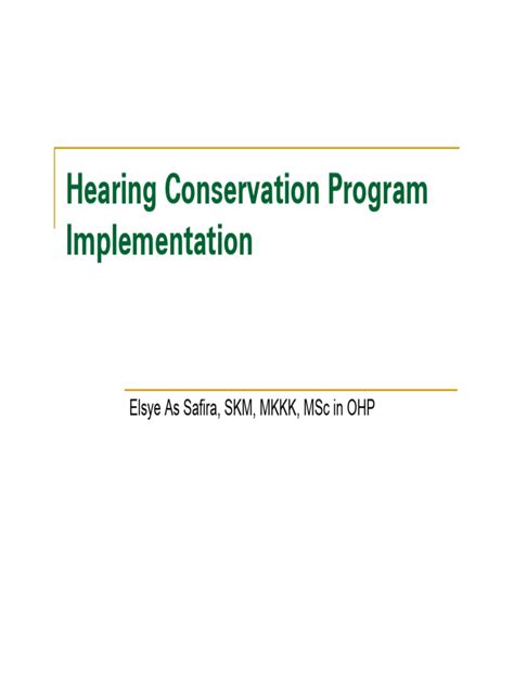 Hearing Conservation Program Pdf Noise Medical Specialties
