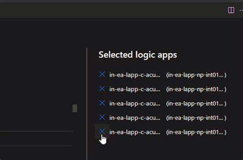 [vscodebug export] unselecting logic apps will result in them all