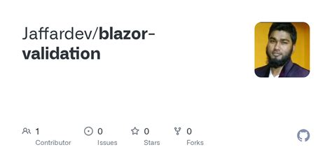 Github Jaffardevblazor Validation