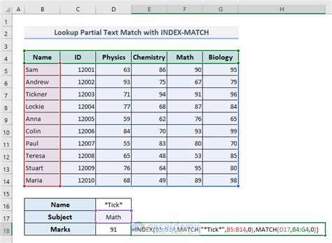 lookup partial text match in excel 5 methods exceldemy