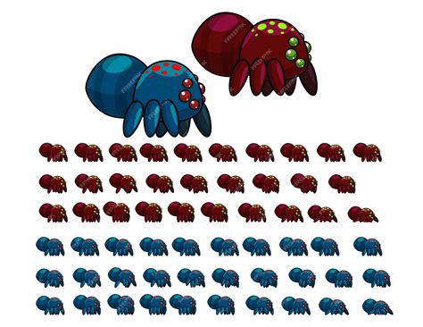 Premium Vector Spider Monster Animated Game Character Sprite