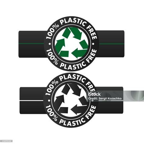 100 재활용 라벨 재활용 아이콘입니다 생태 상징 폐기물 제로 재활용 재사용 및 감소 환경 보호 표시 벡터 일러스트 레이 션입니다 플라스틱 프리 0에 대한 스톡 벡터 아트