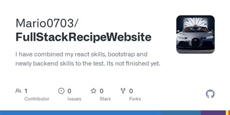 GitHub Mario FullStackRecipeWebsite I Have Combined My React Skills Bootstrap And Newly