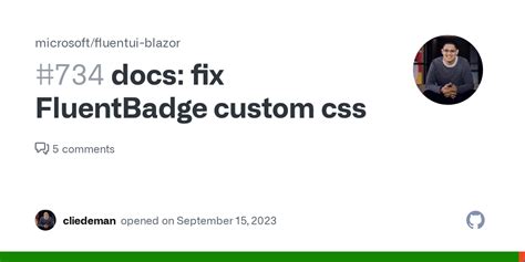 Docs Fix Fluentbadge Custom Css · Issue 734 · Microsoftfluentui
