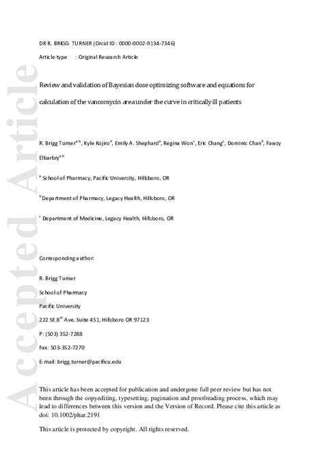 Pdf Review And Validation Of Bayesian Dose‐optimizing Software And Equations For Calculation