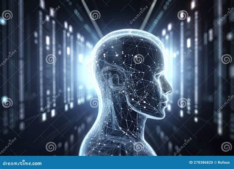 data processing and artificial intelligence stock illustration illustration of robot virtual
