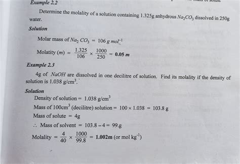 Molality Examples