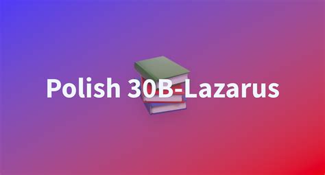 Aspik Polish B Lazarus Instruct At Main