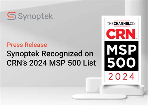 Synoptek Recognized On Crns 2024 Msp 500 List Synoptek