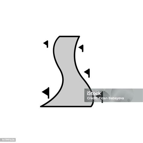 스키 도로 깃발 겨울 개요 아이콘입니다 겨울 스포츠 그림의 요소입니다 표시 및 기호 아이콘은 웹 로고 모바일 앱 Ui Ux에 사용할 수 있습니다 겨울에 대한 스톡 벡터 아트