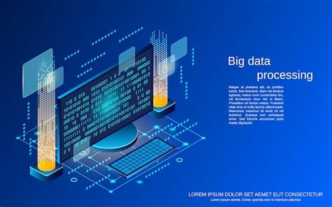 Premium Vector Big Data Processing Flat 3d Isometric Vector Concept