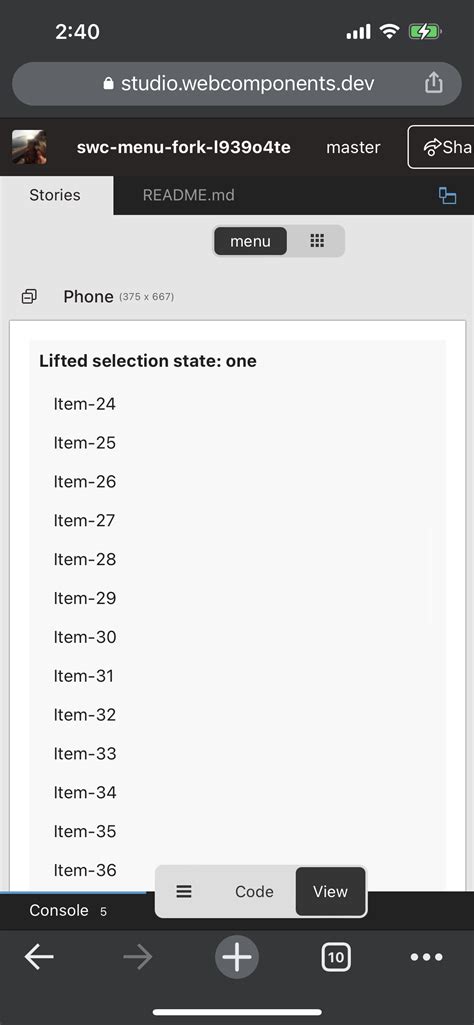 [bug] On Ios Devices Using Dark Theme The Scrollbar Color For Sp Menu Component Has A Very