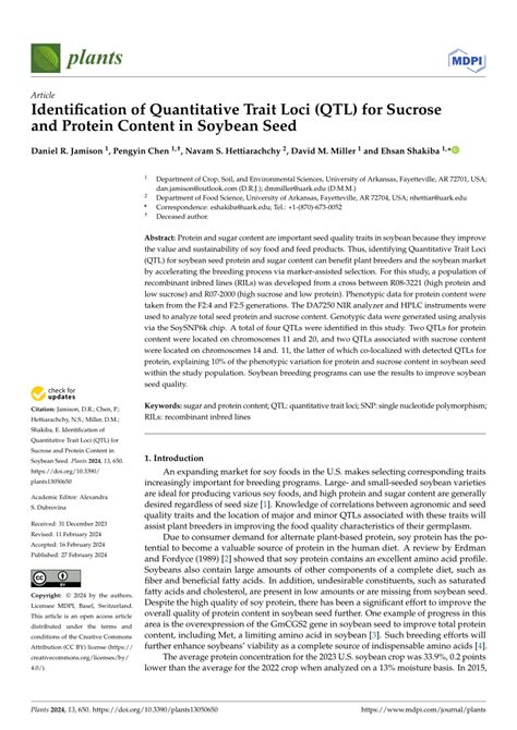 Pdf Identification Of Quantitative Trait Loci Qtl For Sucrose And