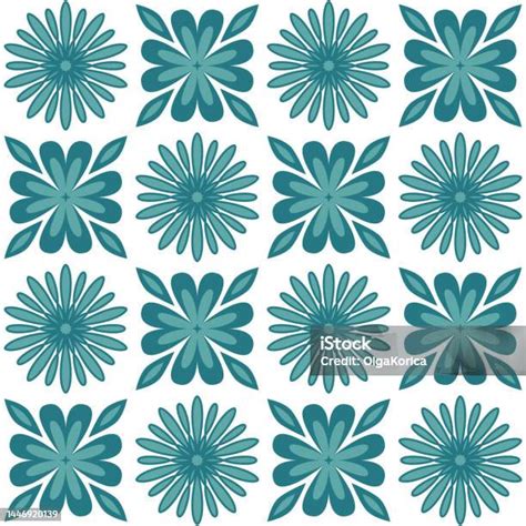 장식 세라믹 타일 모자이크 사각형 모양 트렌디 한 녹색 민트 흰색 파스텔 벡터 일러스트 레이 션 0명에 대한 스톡 벡터 아트 및 기타 이미지 Istock