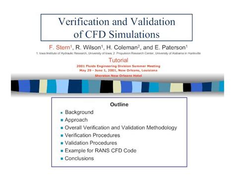 Pdf Verification And Validation Of Cfd Asme Dokumentips