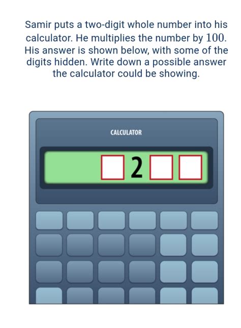 Solved Samir Puts A Two Digit Whole Number Into His Calculator He