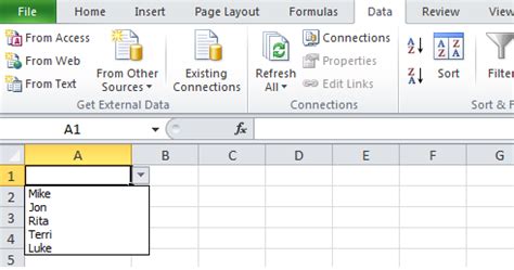 Create A Dropdown List In Excel Using Data Validation Education And Information Technology